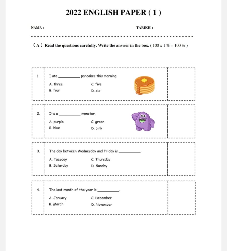 2年级全年考卷-Std 2 Exam paper sets-Softcopy - Wonderland Home