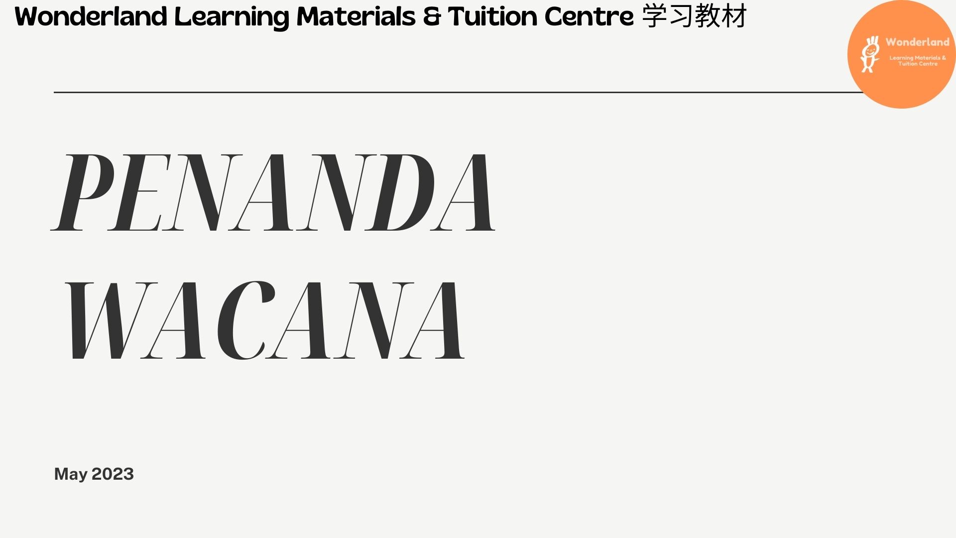 Penanda wacana -Contoh - Wonderland Home