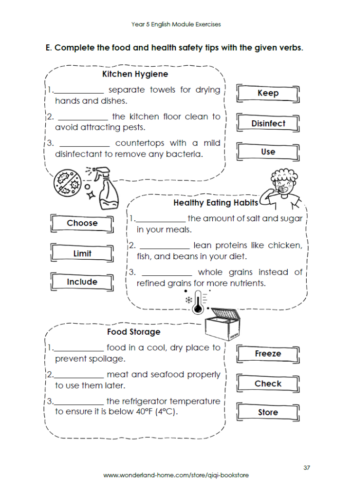 Year 5 English Module Exercises - Wonderland Home